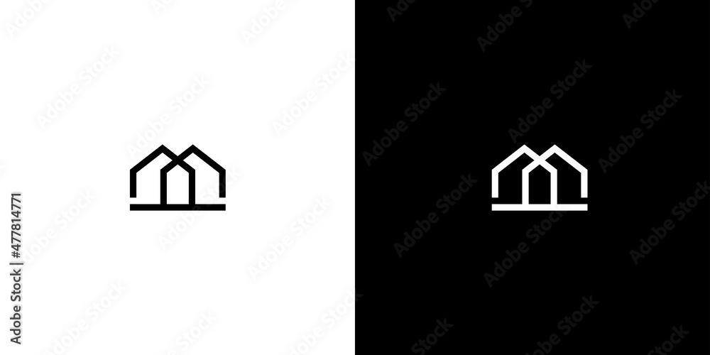Simple and modern letter m house logo design Stock Vector | Adobe Stock