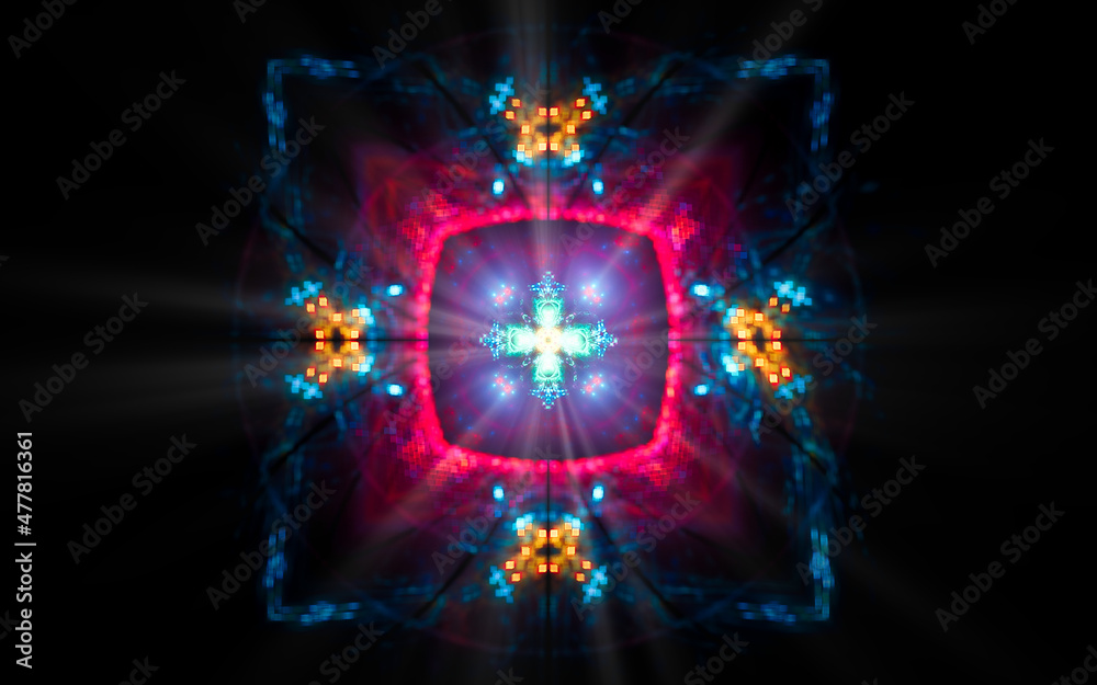 abstract illustration of a computer generated fantastic emblem in ...