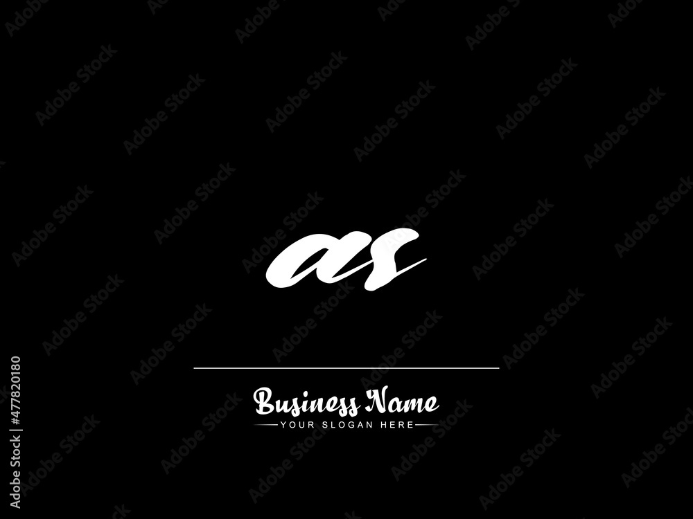 New AS Initial handwriting logo, Letter As beauty vector handwriting ...