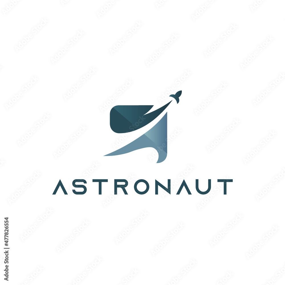 Letter A symbol, mark, lettermark, monogram, star, app icon, Astronaut ...