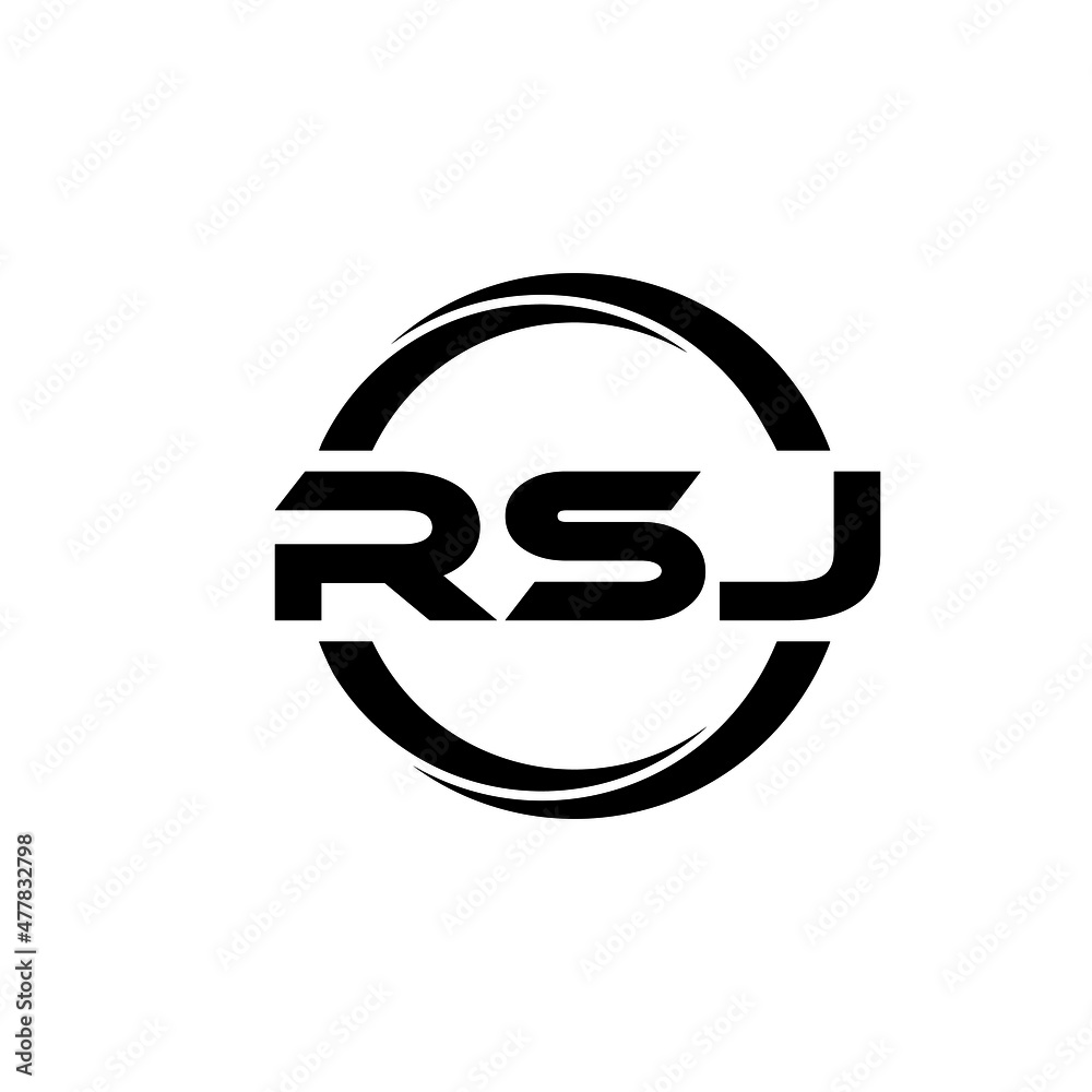 RSJ letter logo design with white background in illustrator, vector ...