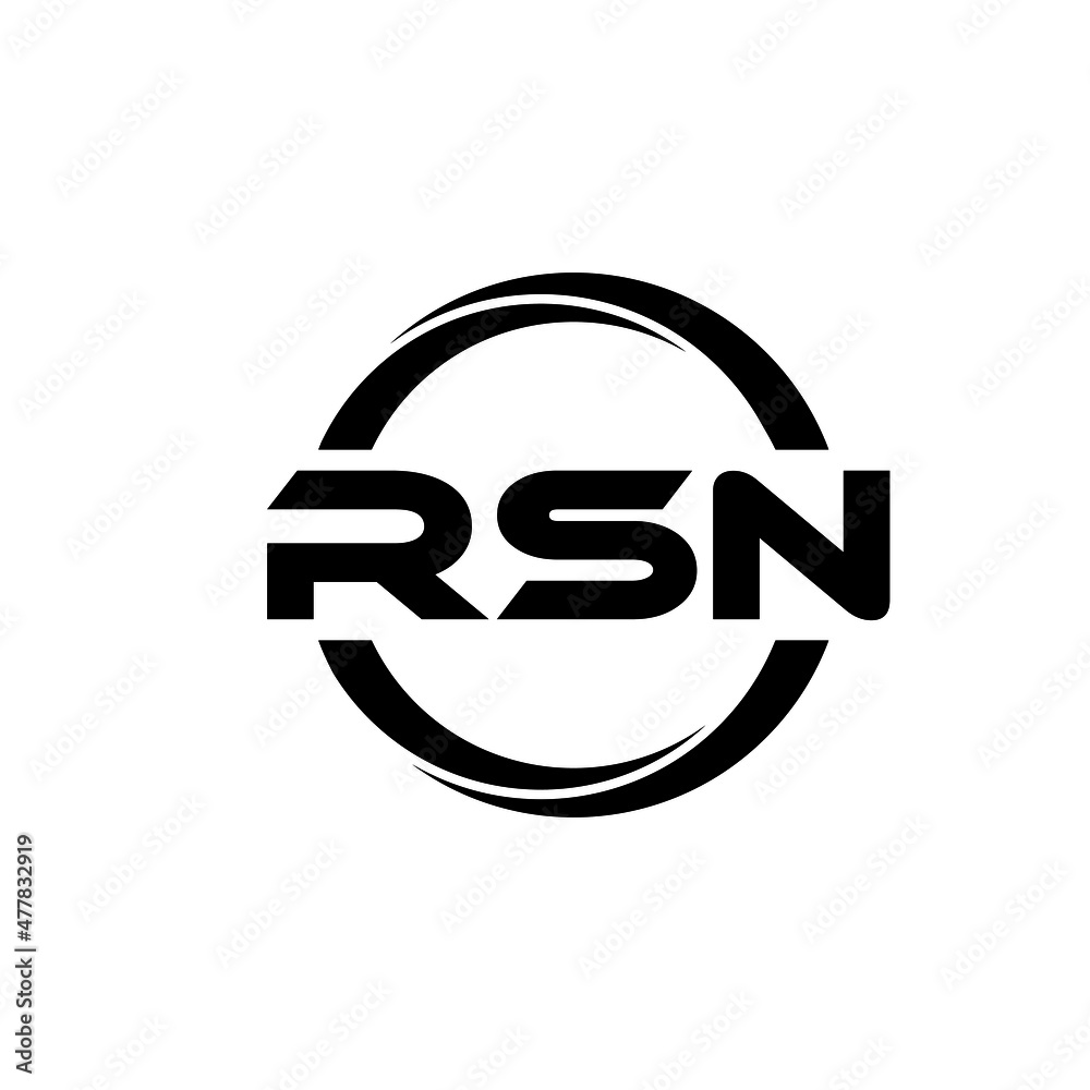 RSN letter logo design with white background in illustrator, vector ...