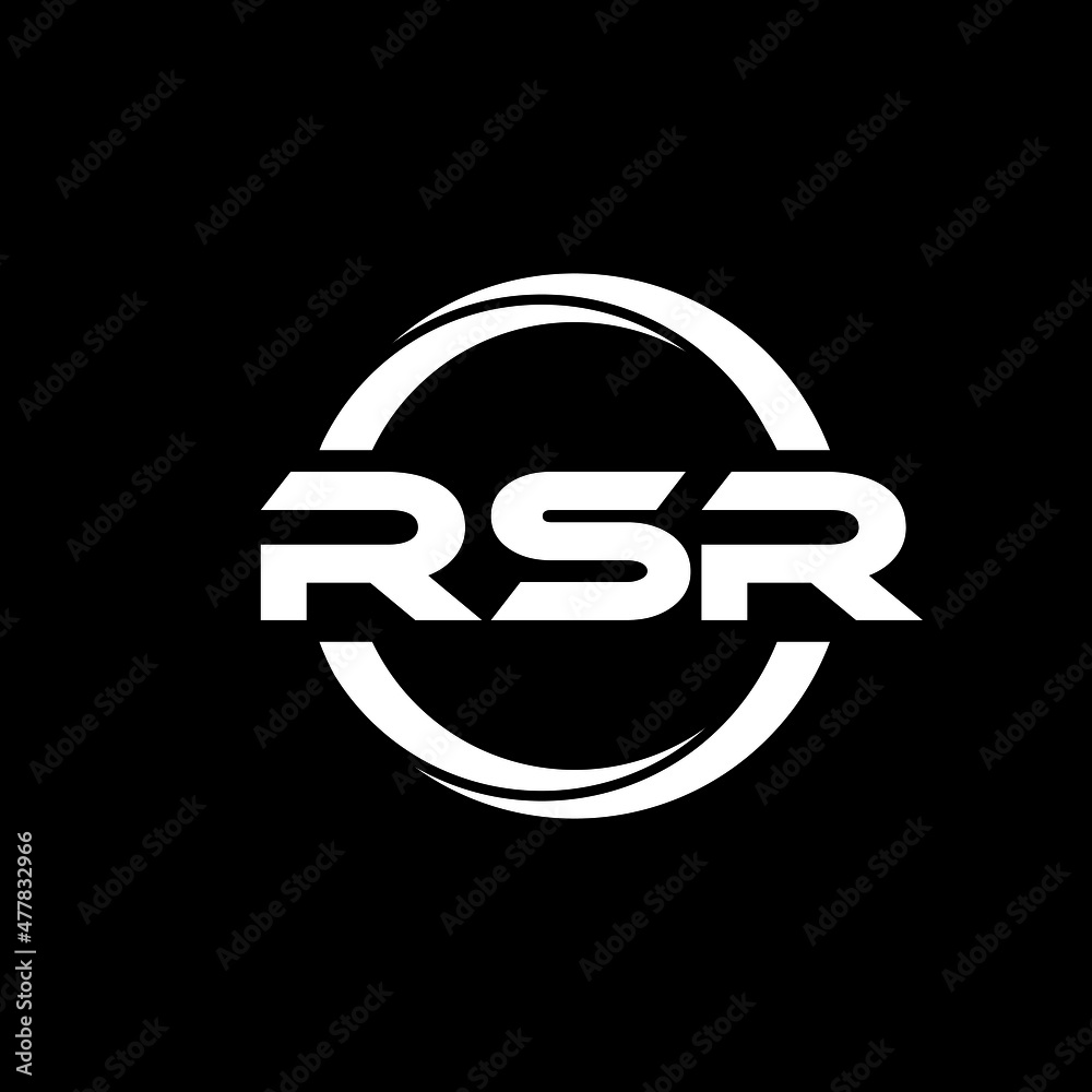 RSR letter logo design with black background in illustrator, vector ...
