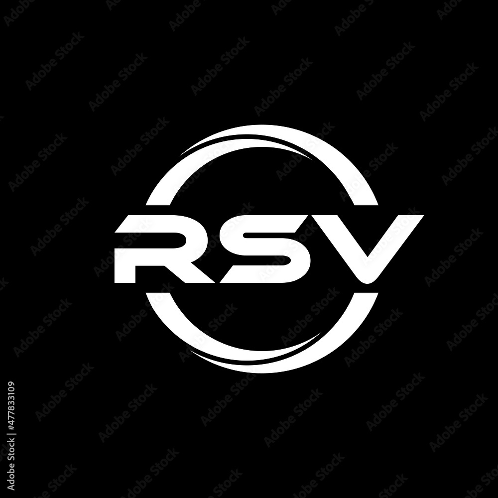 RSV letter logo design with black background in illustrator, vector ...