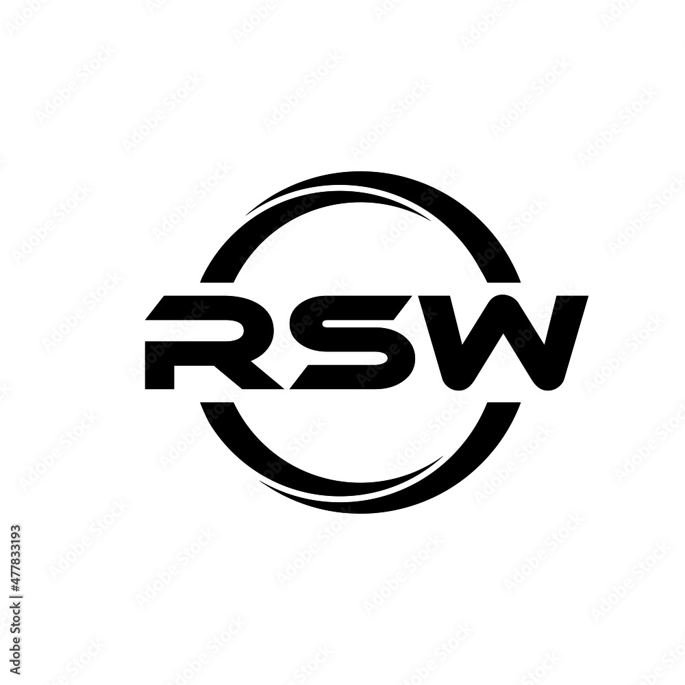 RSW letter logo design with white background in illustrator, vector ...