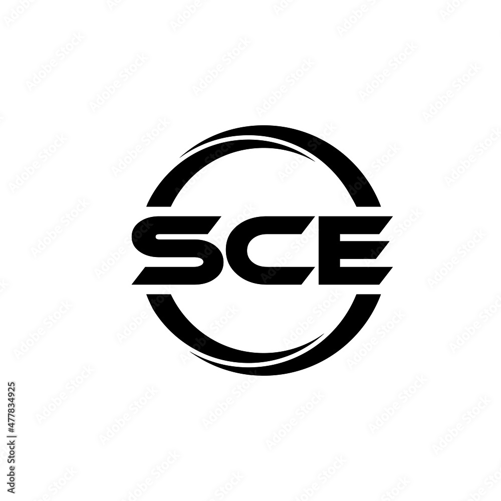 SCE letter logo design with white background in illustrator, vector ...
