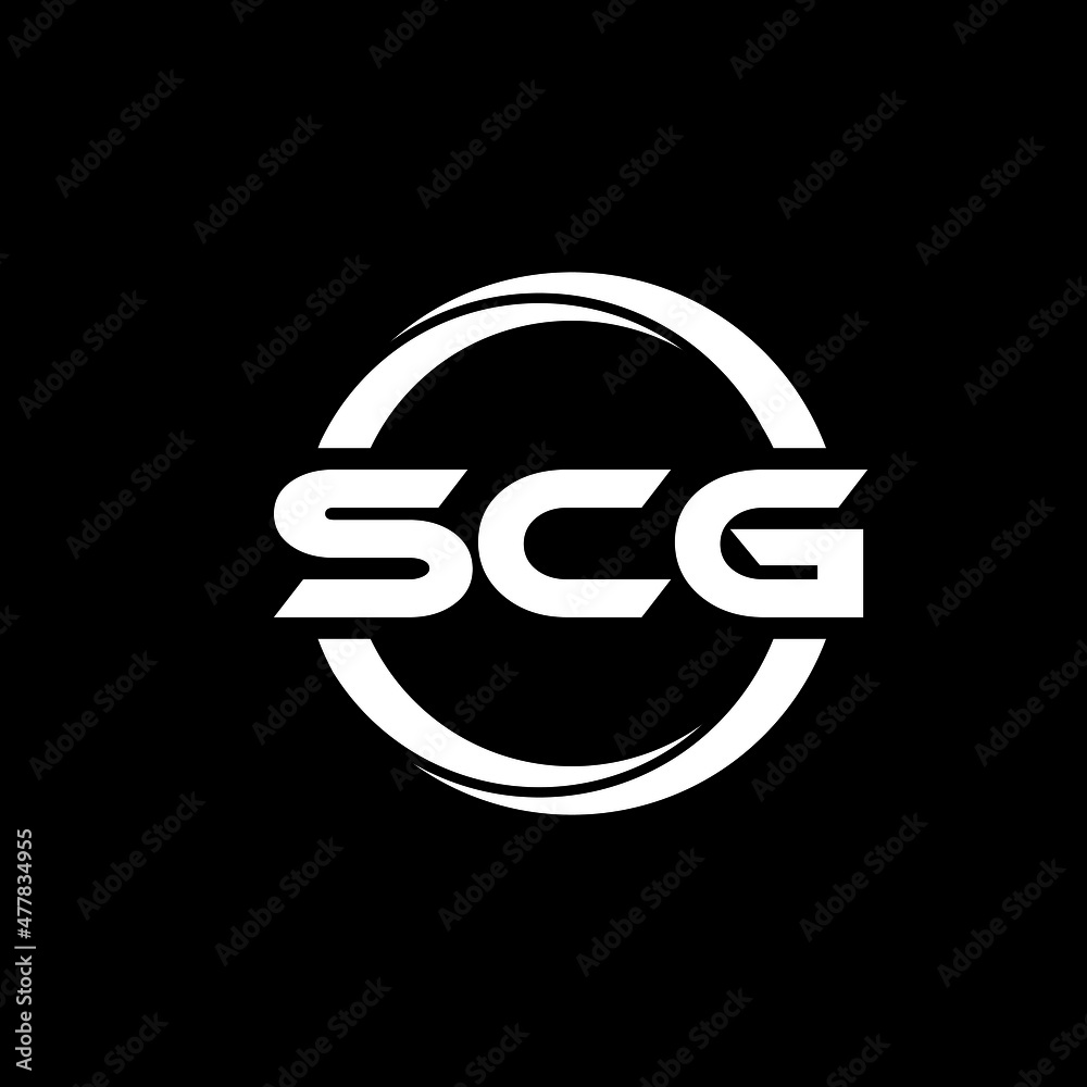 SCG letter logo design with black background in illustrator, vector ...
