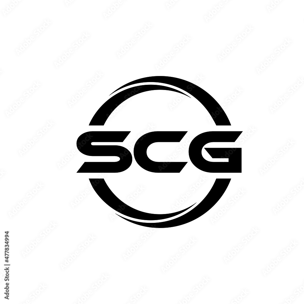 Vecteur Stock SCG letter logo design with white background in illustrator, vector logo modern ...