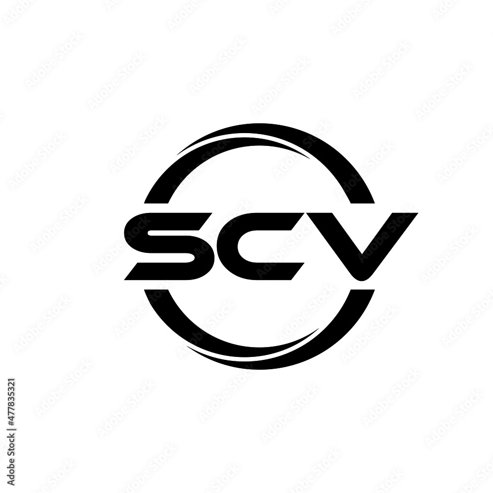 SCV letter logo design with white background in illustrator, vector ...