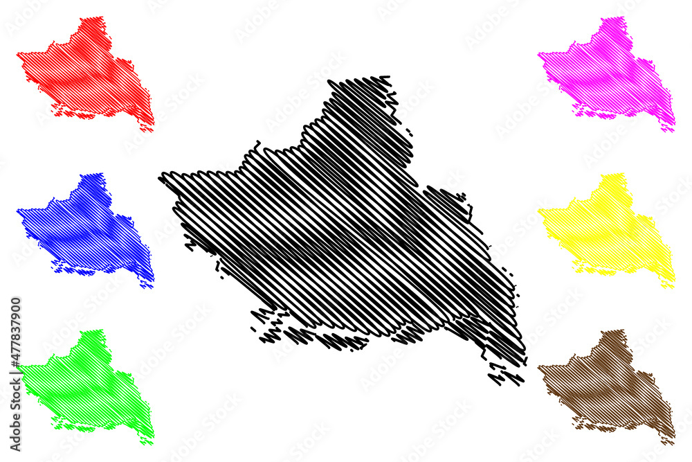 Saran district (Bihar State, division, Republic of India) map vector ...