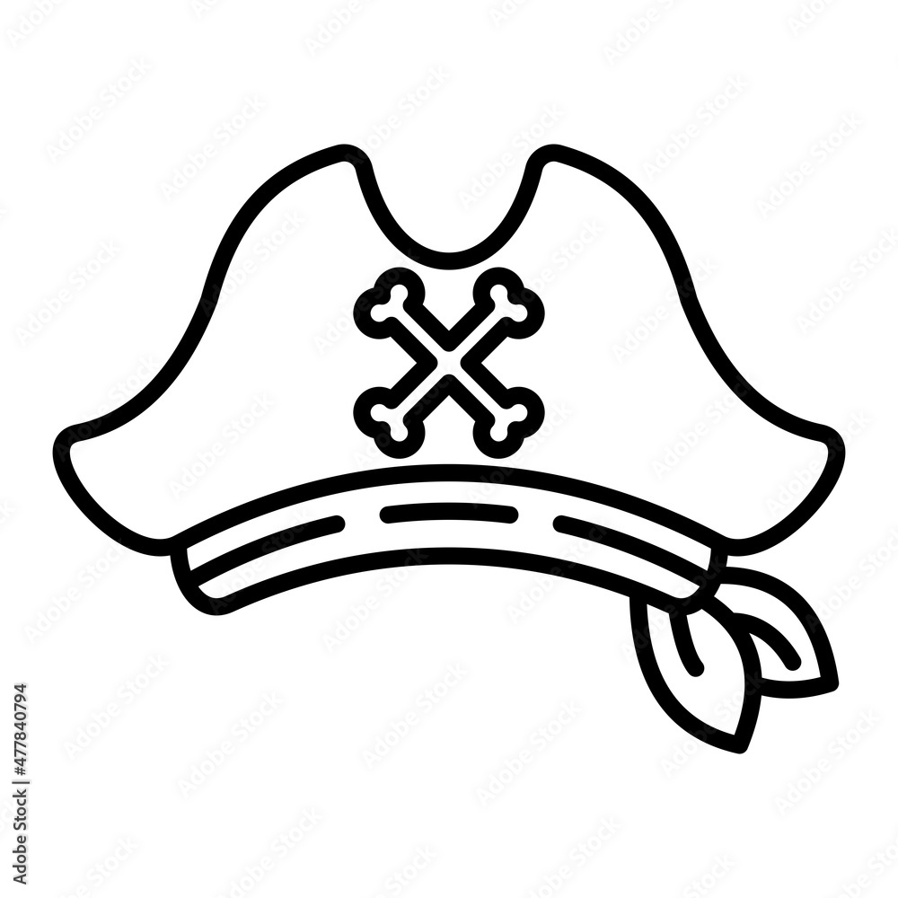 Pirate Hat Outline