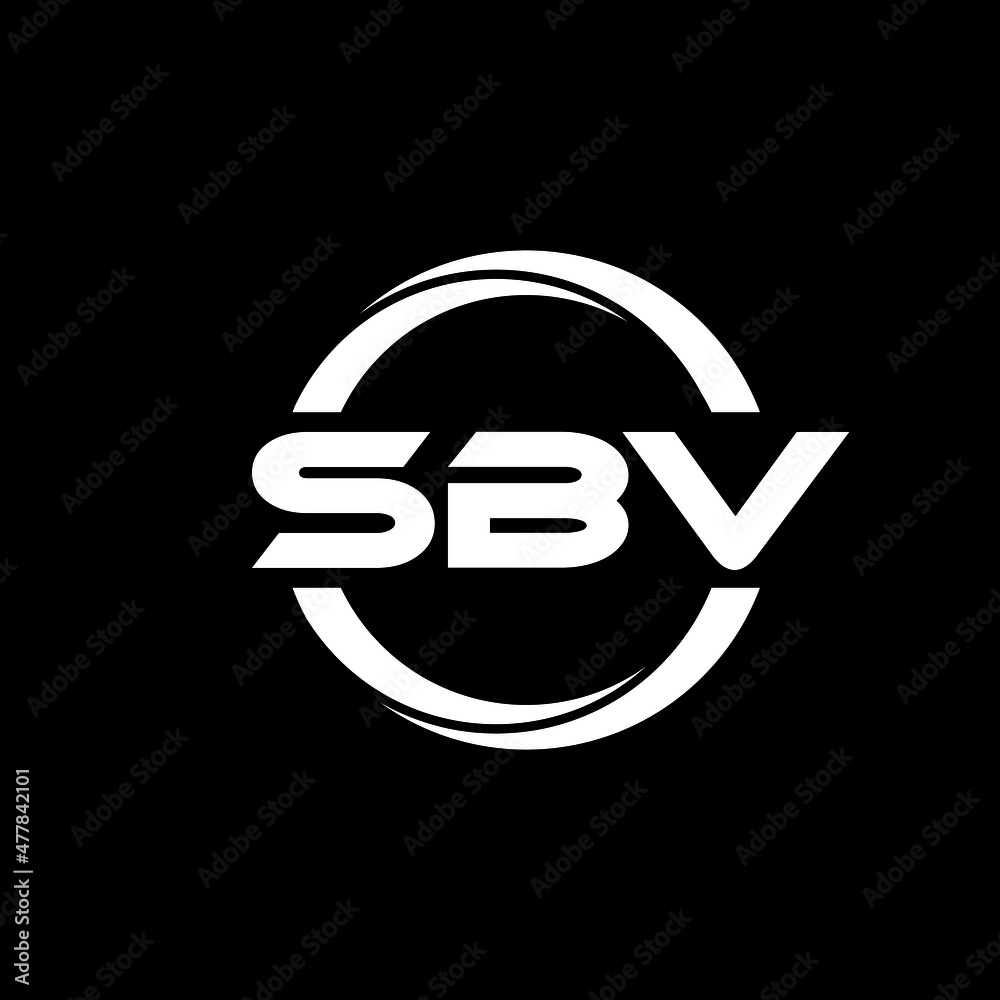 SBV letter logo design with black background in illustrator, vector ...