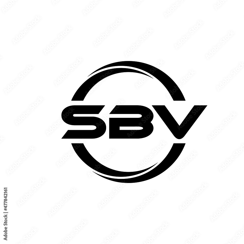 SBV letter logo design with white background in illustrator, vector ...