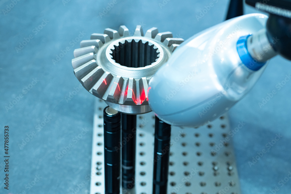 Equipment for 3D scanning. 3D laser scanner close-up. Creating a three ...