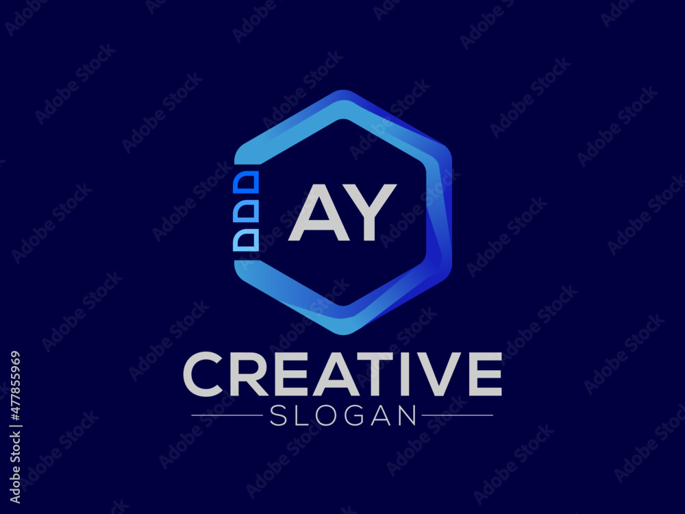 AY logo, AY letter logo design, AY Minimal logo, AY Shield Logo, AY ...