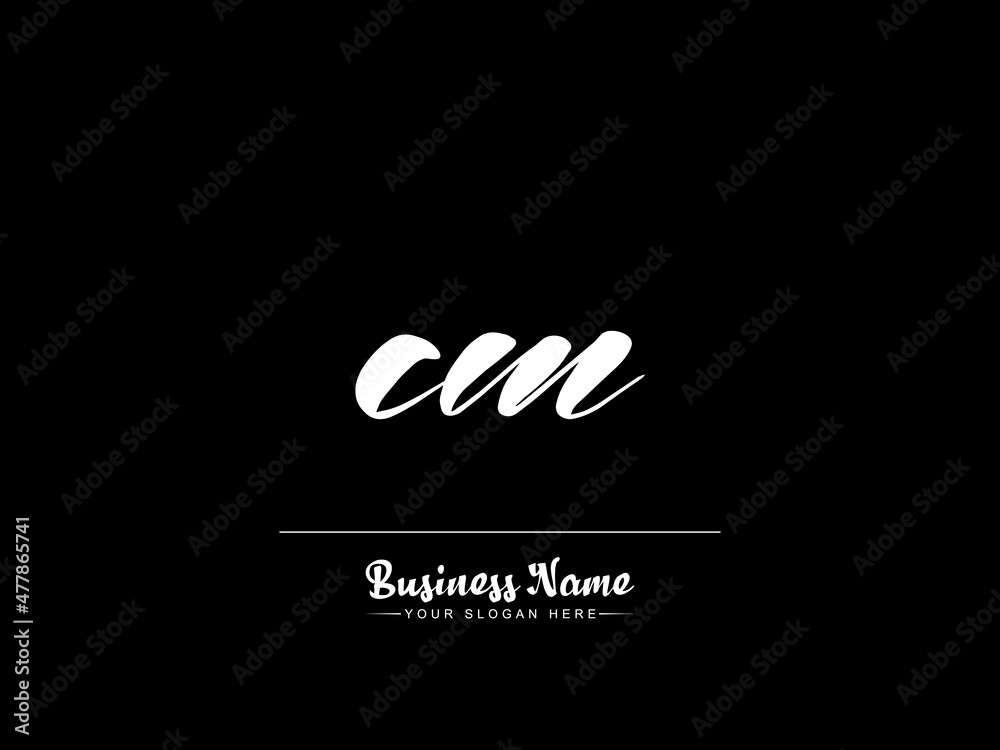 Signature Letter CM Logo Icon, Signature cm Handwritten Style Logo ...