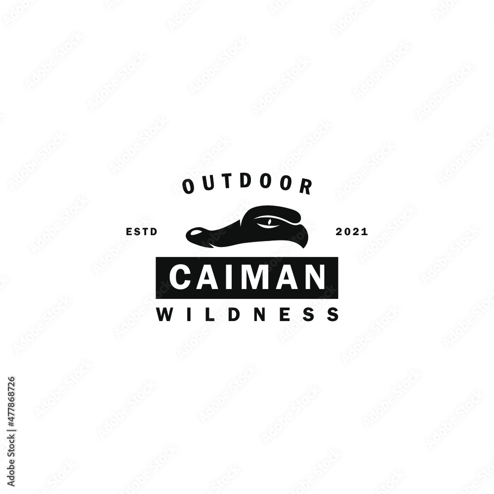 vintage caiman logo concept vector design template. head caiman logo ...