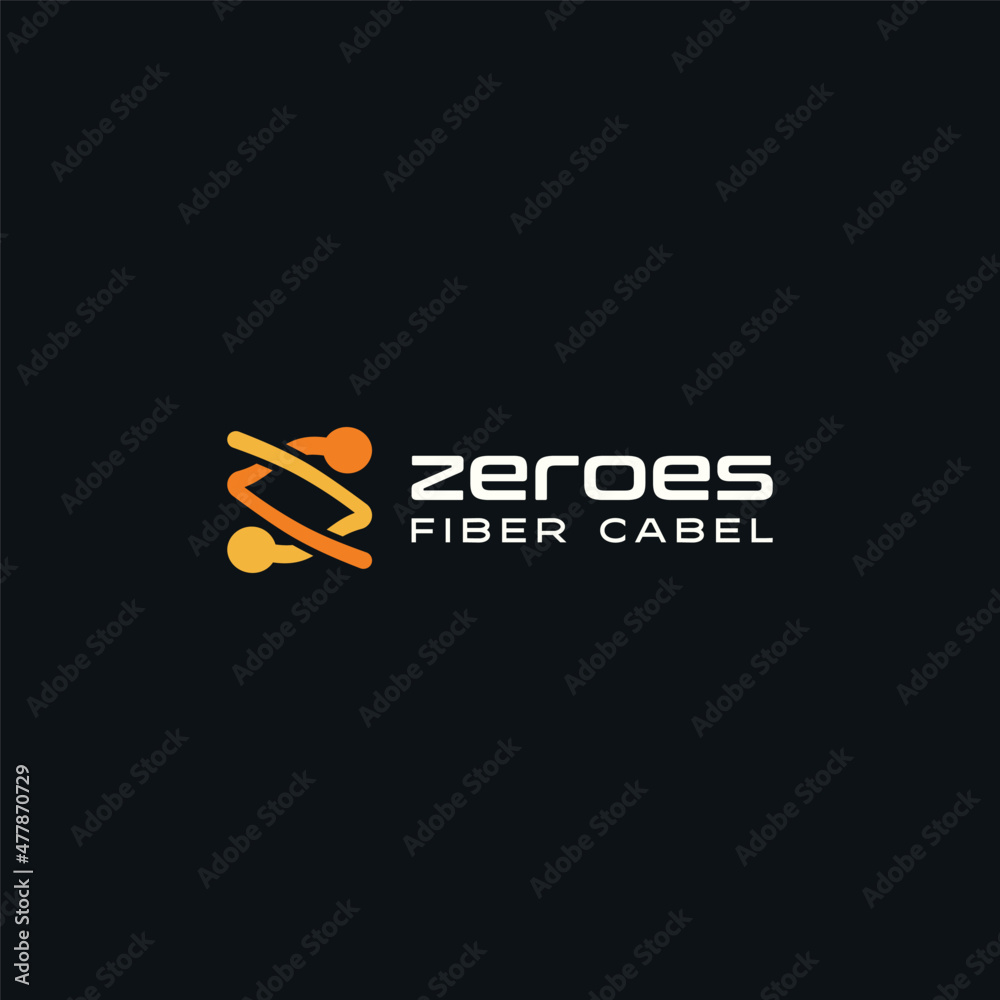 modern zeroes fiber cable logo business vector design inspiration ...