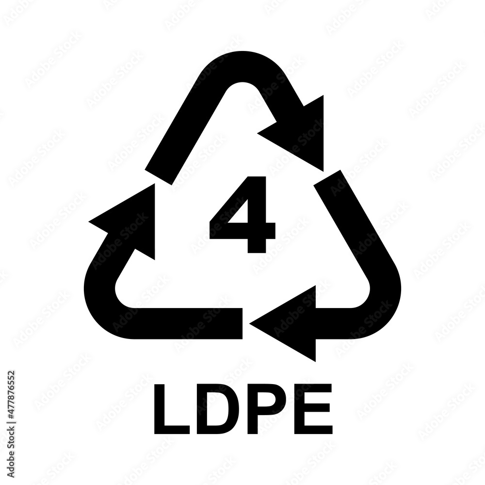 Plastic Recycling Symbol Class 4 LDPE Stock Vector | Adobe Stock