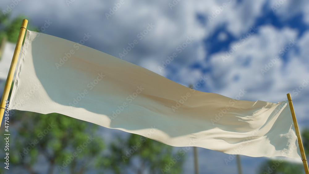 transparency flag with free space on woods backdrop - object 3D ...