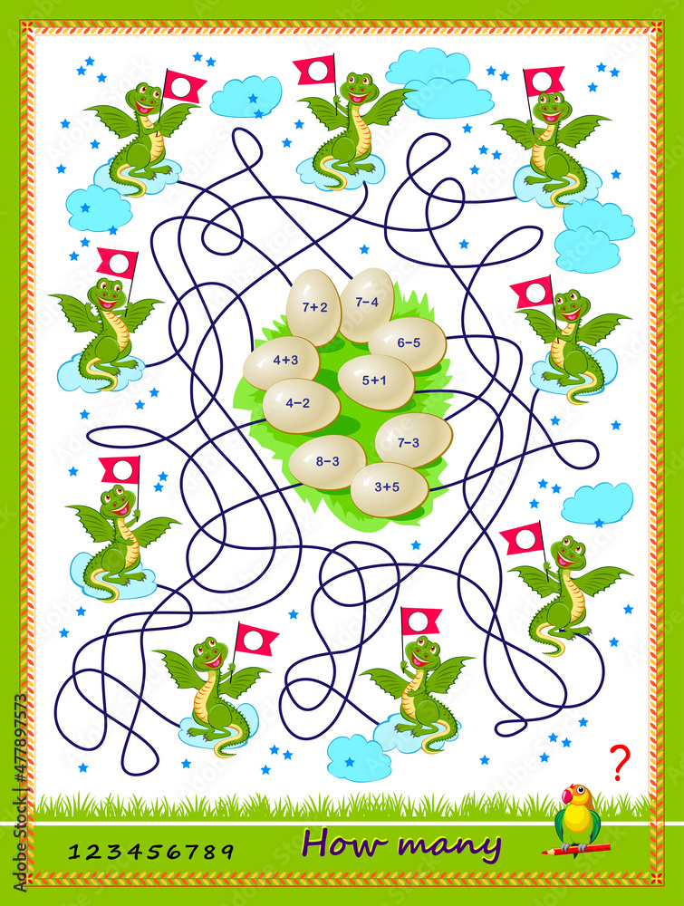 Math education for children on addition and subtraction. Help the ...