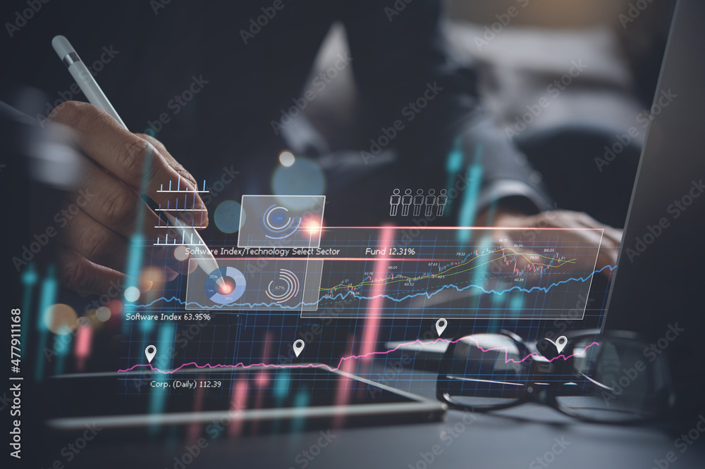 Business analysis, solution and planning concept. Businessman, finance ...