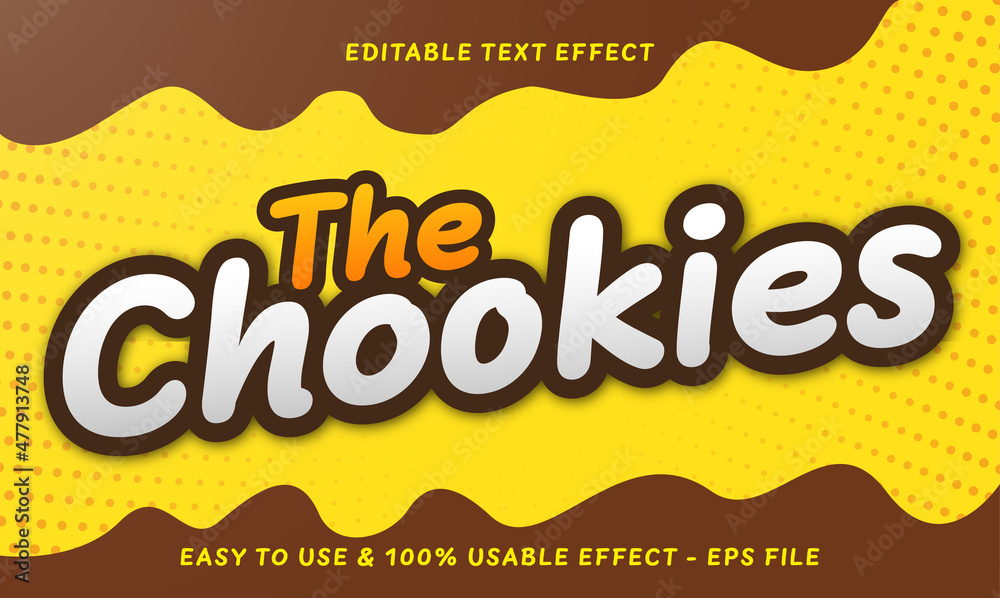 editable the cookies text effect usable for product or company logo ...