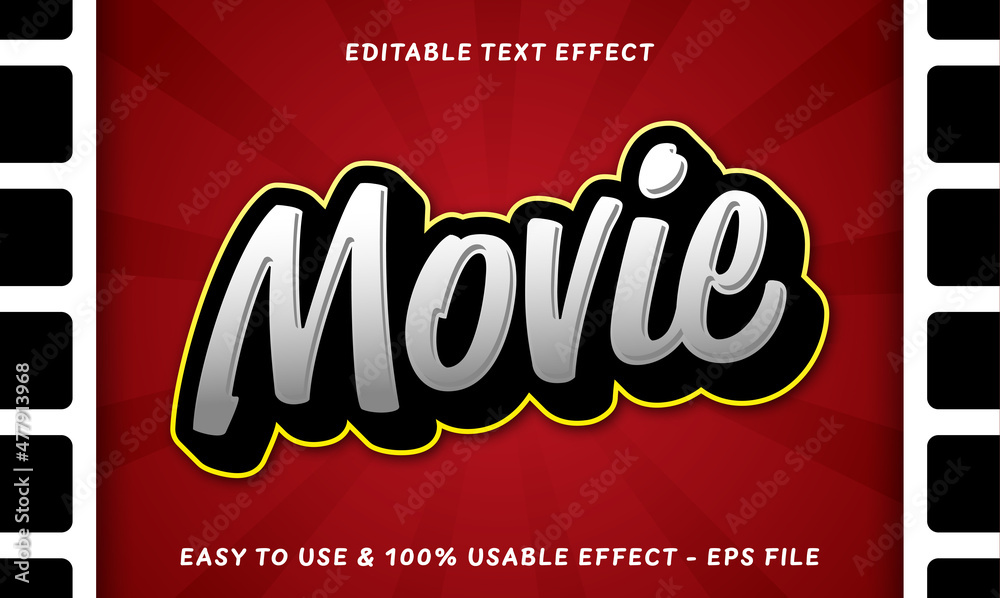 editable movie text effect usable for product or company logo Stock ...