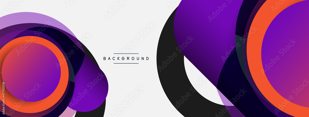 Circle and round shapes abstract background. Vector illustration for ...