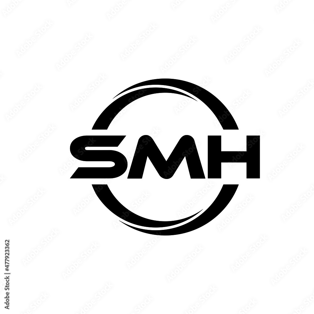 SMH letter logo design with white background in illustrator, vector ...