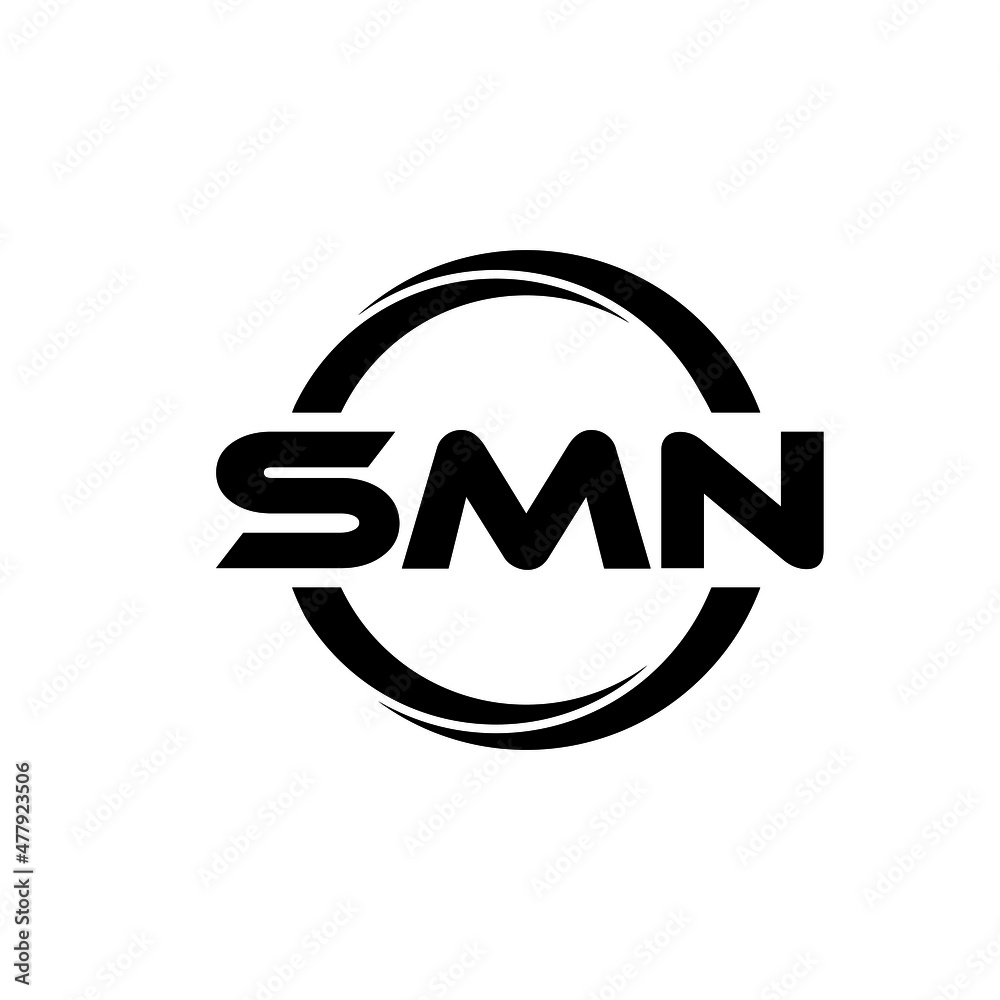 SMN letter logo design with white background in illustrator, vector ...