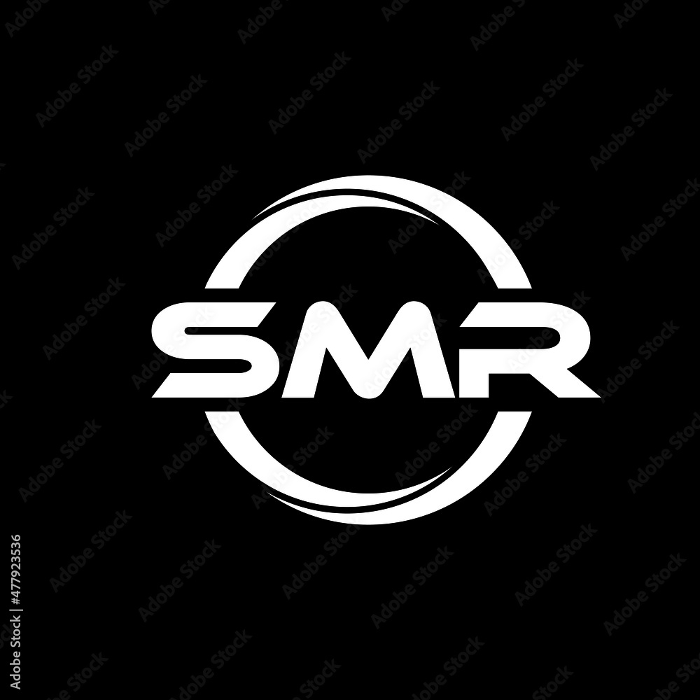 SMR letter logo design with black background in illustrator, vector ...
