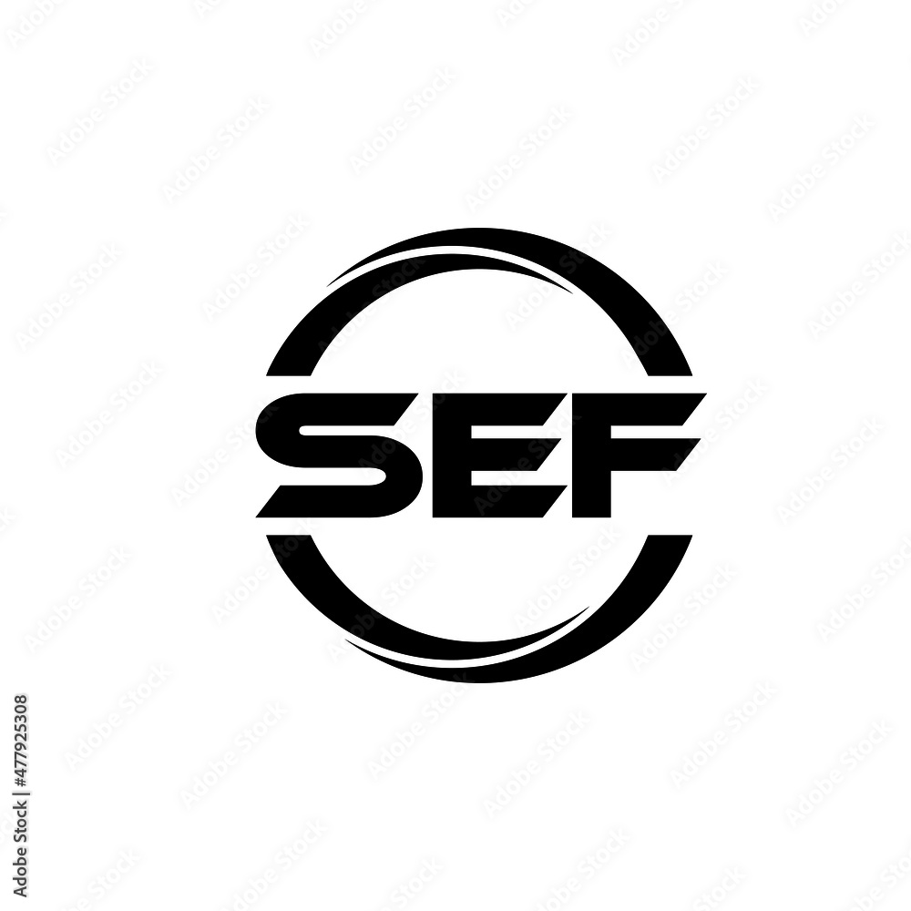 Vetor do Stock: SEF letter logo design with white background in ...
