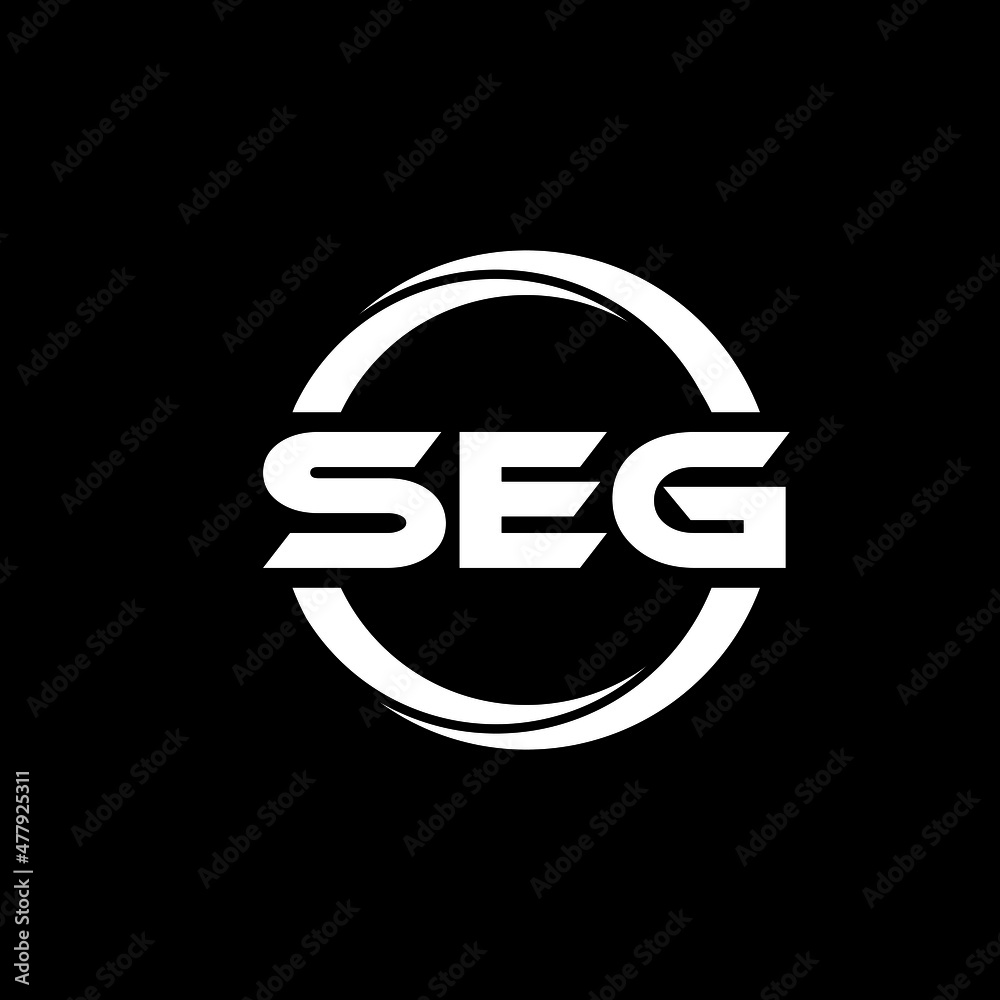 SEG letter logo design with black background in illustrator, vector ...