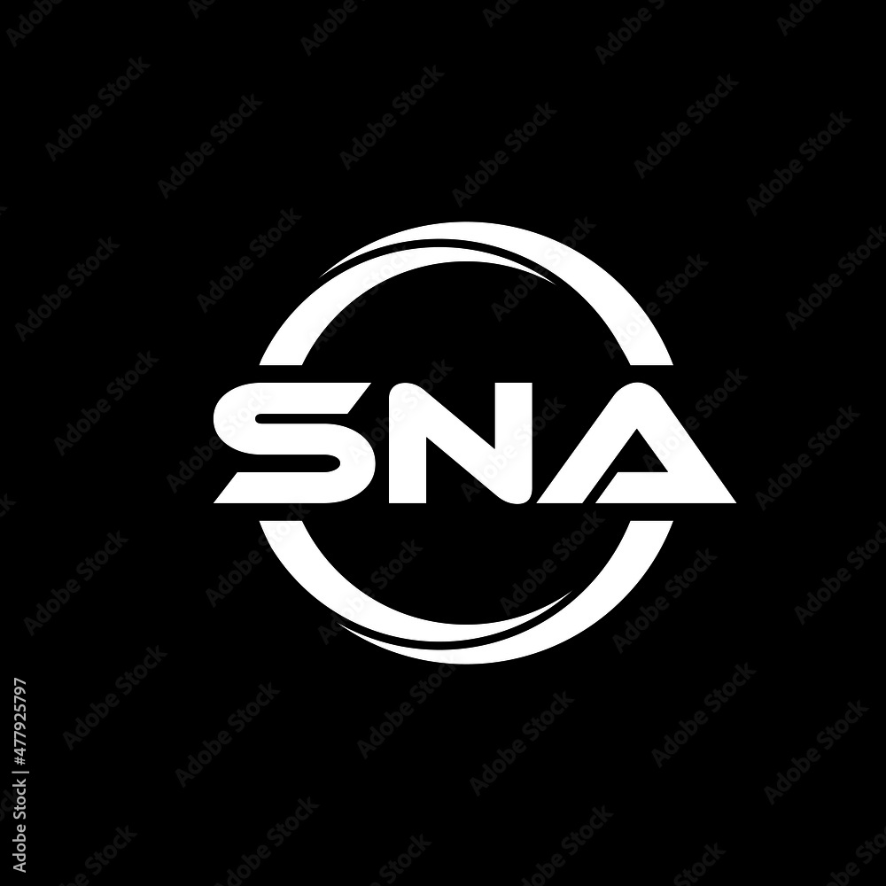 SNA letter logo design with black background in illustrator, vector ...