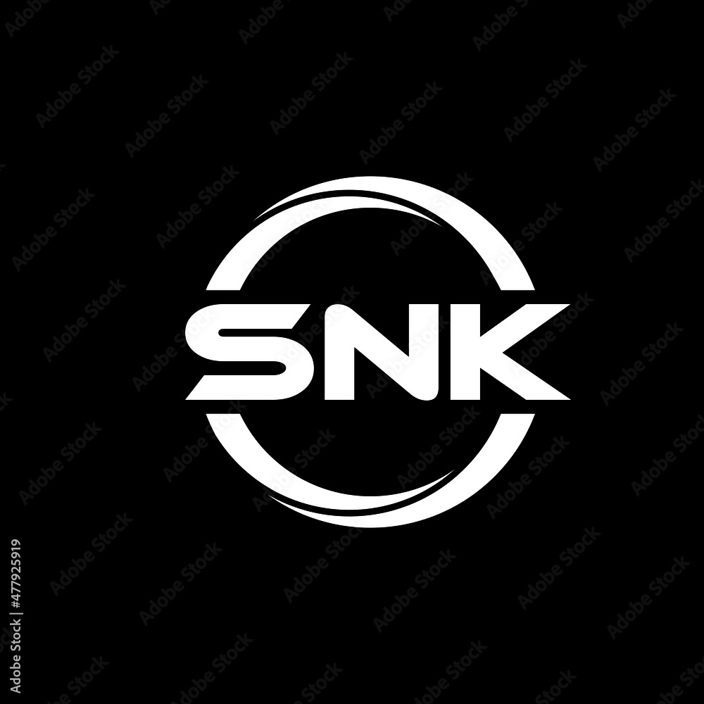 SNK letter logo design with black background in illustrator, vector ...