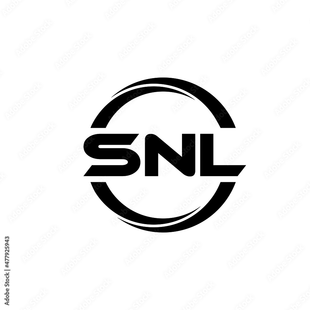 Vecteur Stock SNL letter logo design with white background in ...