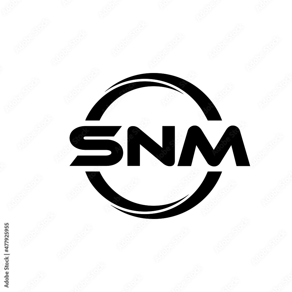 Vetor do Stock: SNM letter logo design with white background in ...
