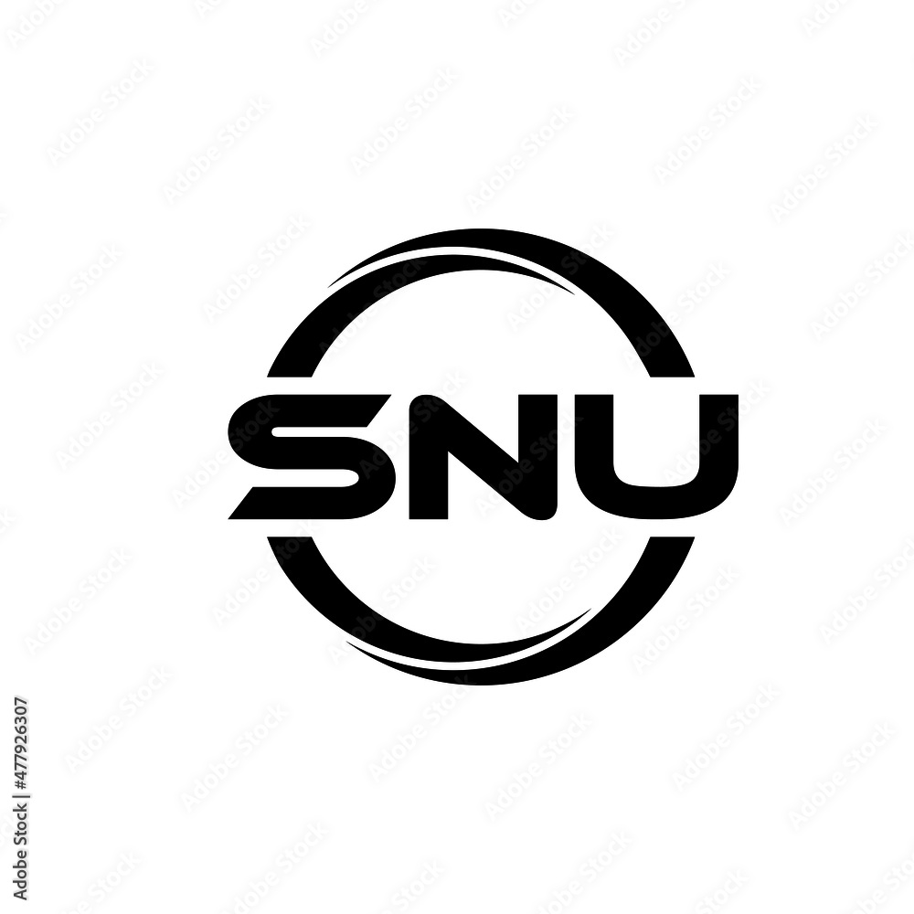 SNU letter logo design with white background in illustrator, vector ...
