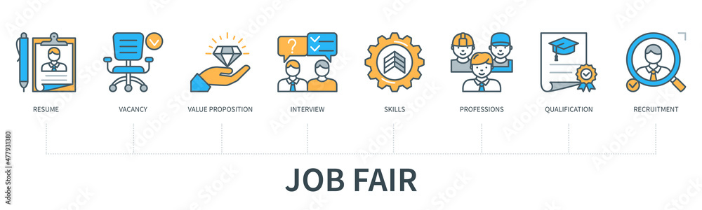 Job fair concept vector infographics Stock Vector | Adobe Stock