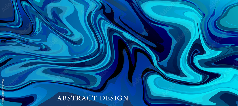 Turquoise blue abstract background in the technique of fluid art ...