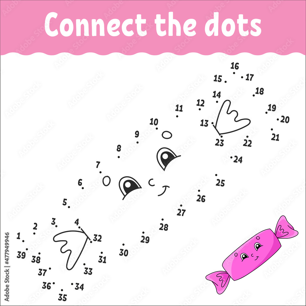Dot to dot. Draw a line. Handwriting practice. Learning numbers for ...