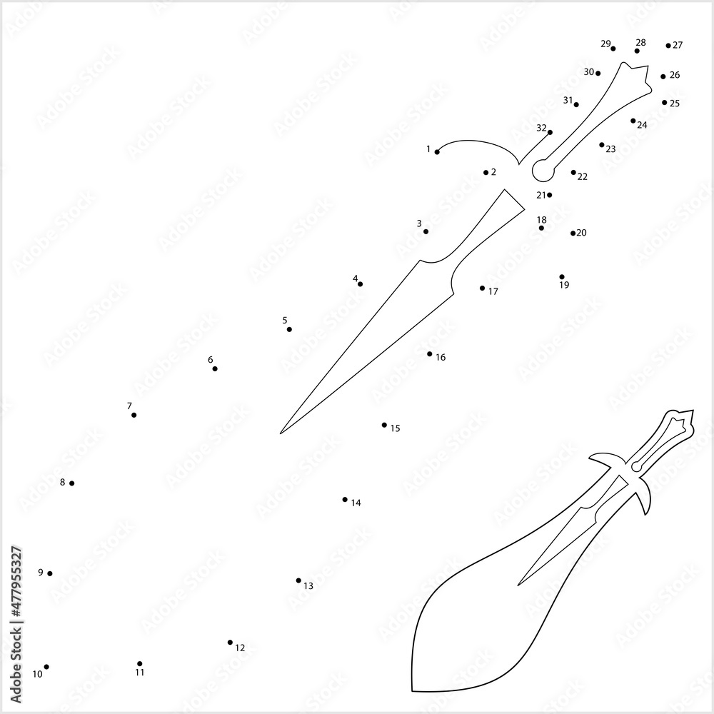 Sword Icon Dot To Dot Y_2111002 Stock Vector | Adobe Stock