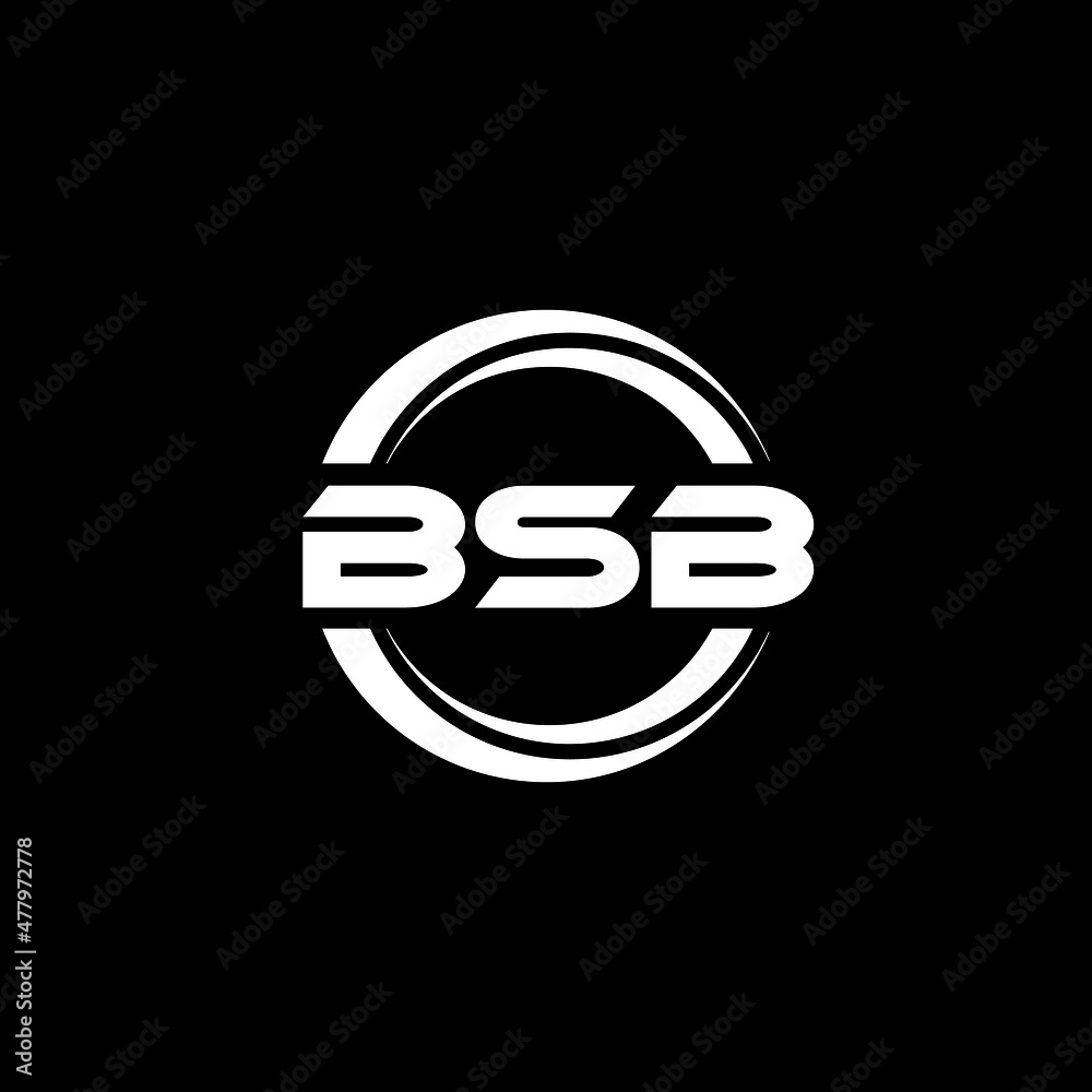 BSB letter logo design with black background in illustrator, vector ...