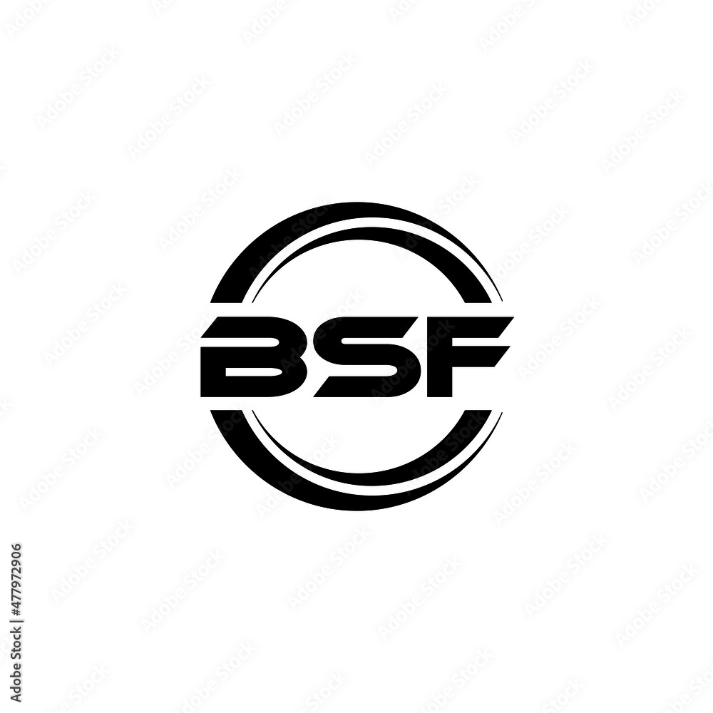 BSF letter logo design with white background in illustrator, vector ...