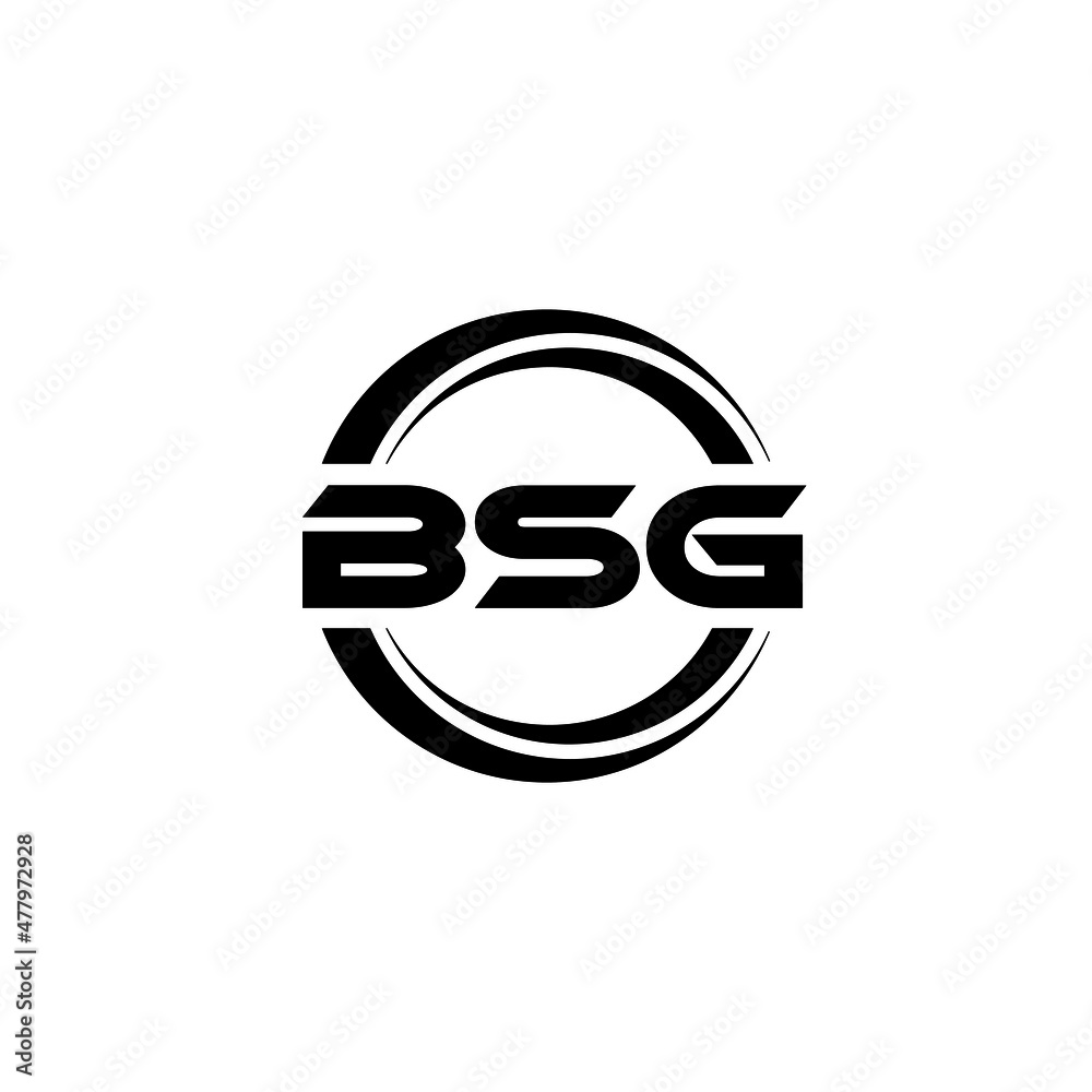 BSG letter logo design with white background in illustrator, vector ...