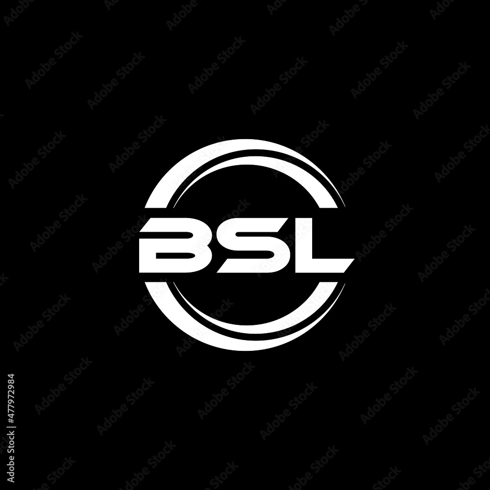 BSL letter logo design with black background in illustrator, vector ...