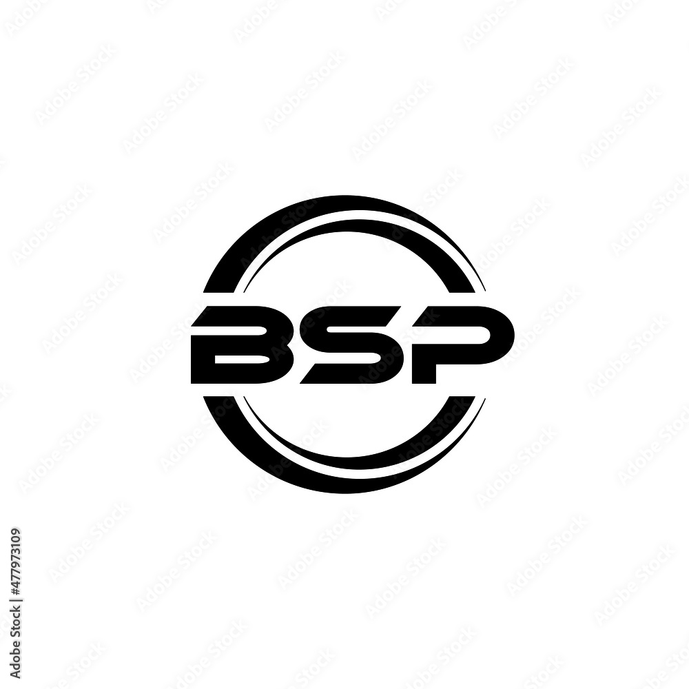 BSP letter logo design with white background in illustrator, vector ...