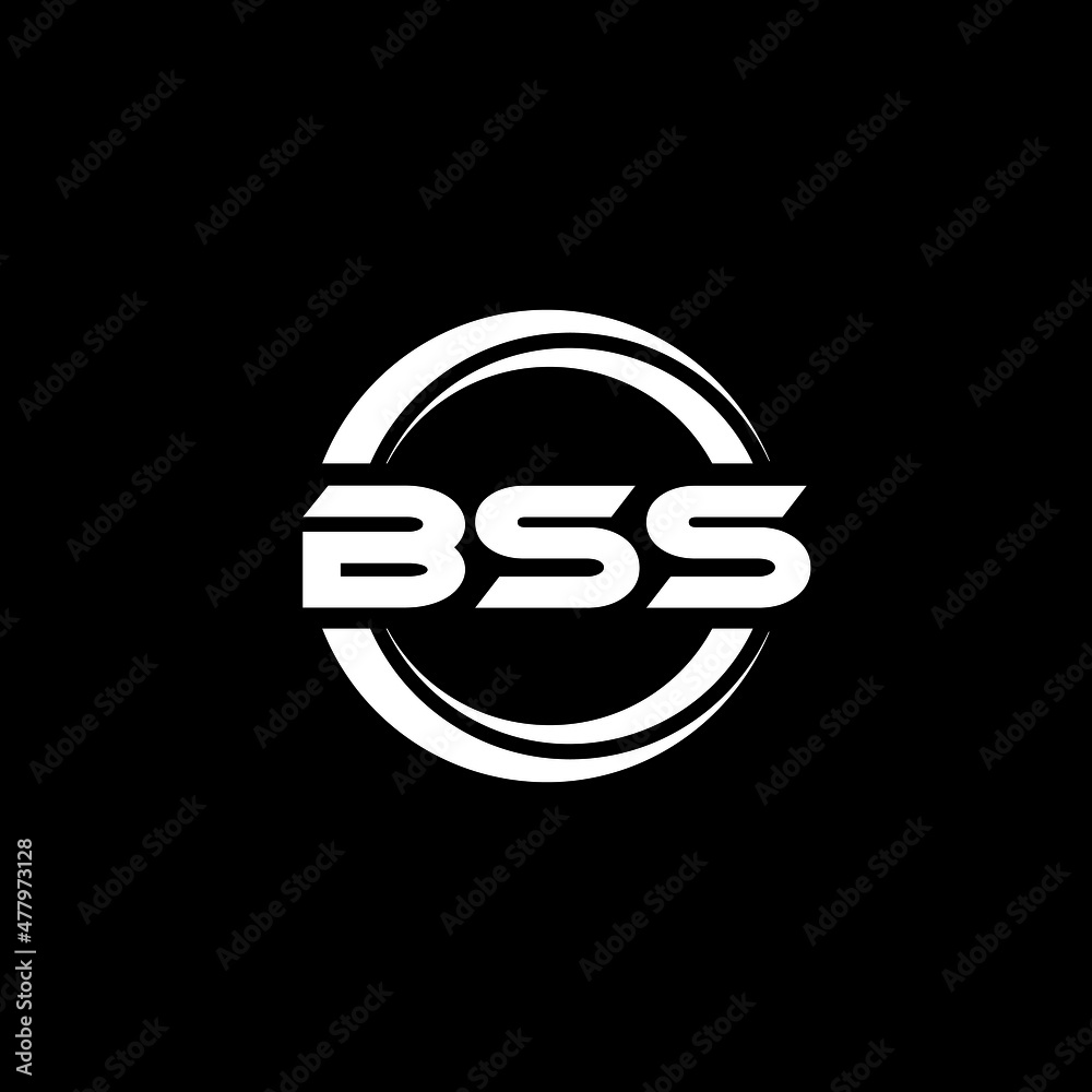 BSS letter logo design with black background in illustrator, vector ...