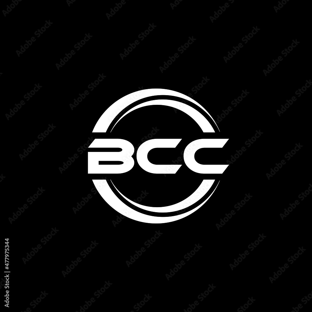 BCC letter logo design with black background in illustrator, vector ...